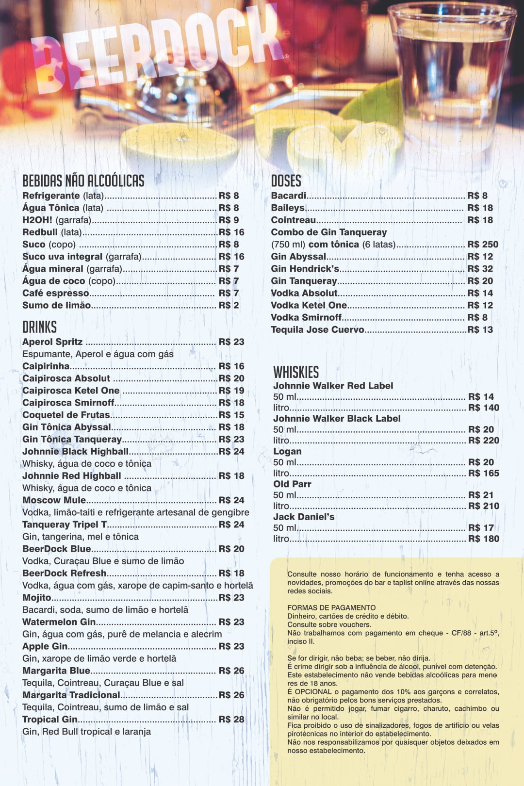 Carta de Bebidas Casa Forte