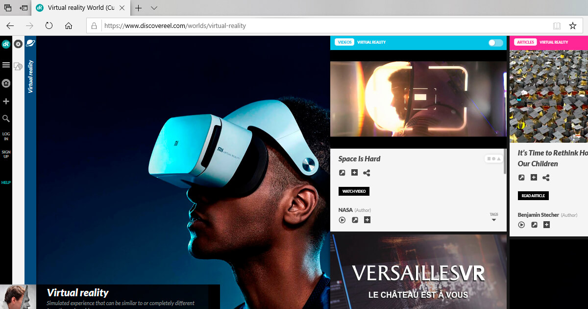 Virtual reality World (Curated content) - Discovereel