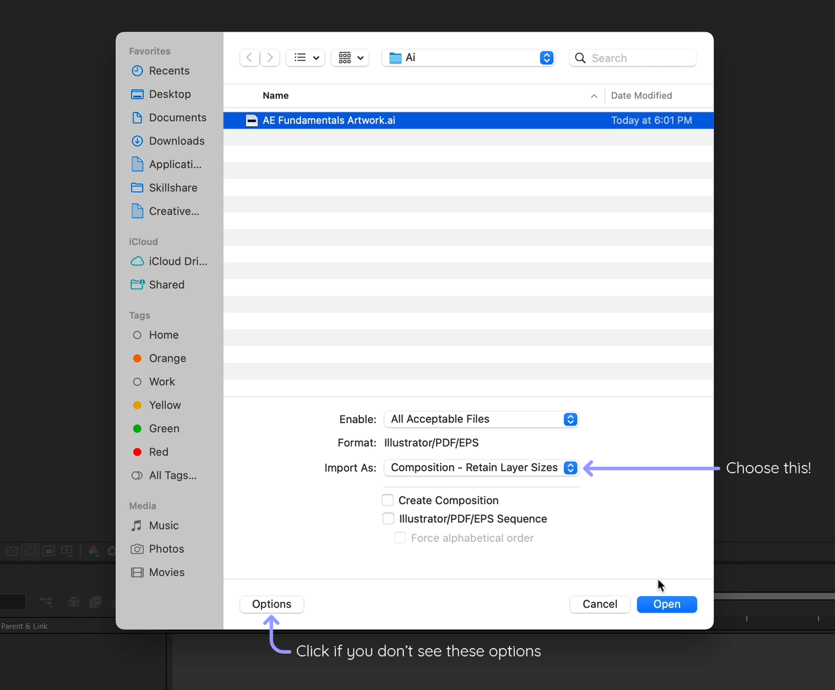 AE Fundamentals: Working with Illustrator Files