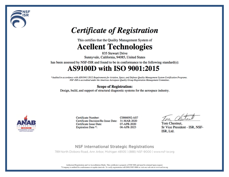 Certification - Acellent Technologies