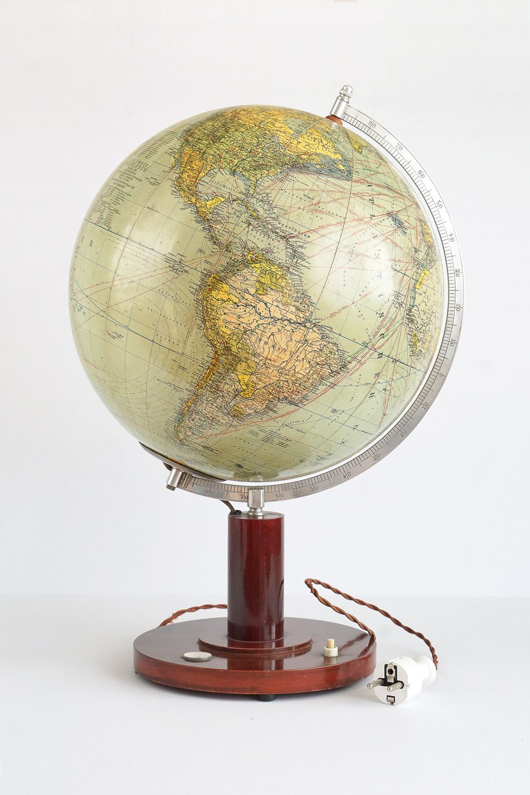 Detailed mid-WW2 Light Globe Columbus Erdglobus "Modell 200", 1941