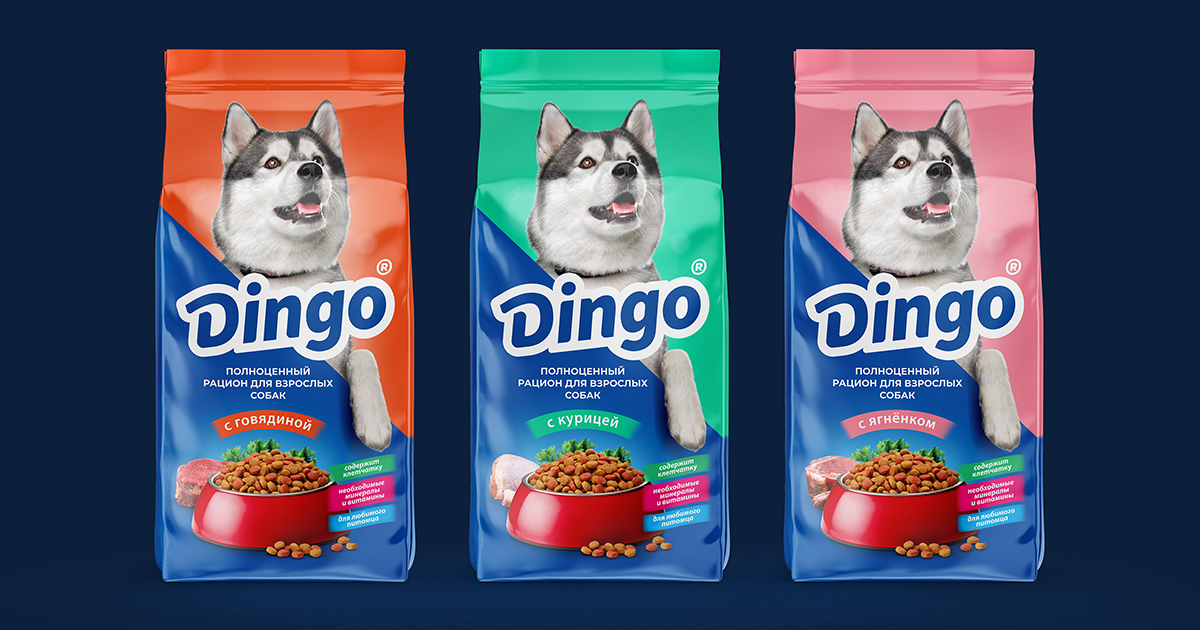 DINGO — полноценный рацион для собак — CUBA Branding