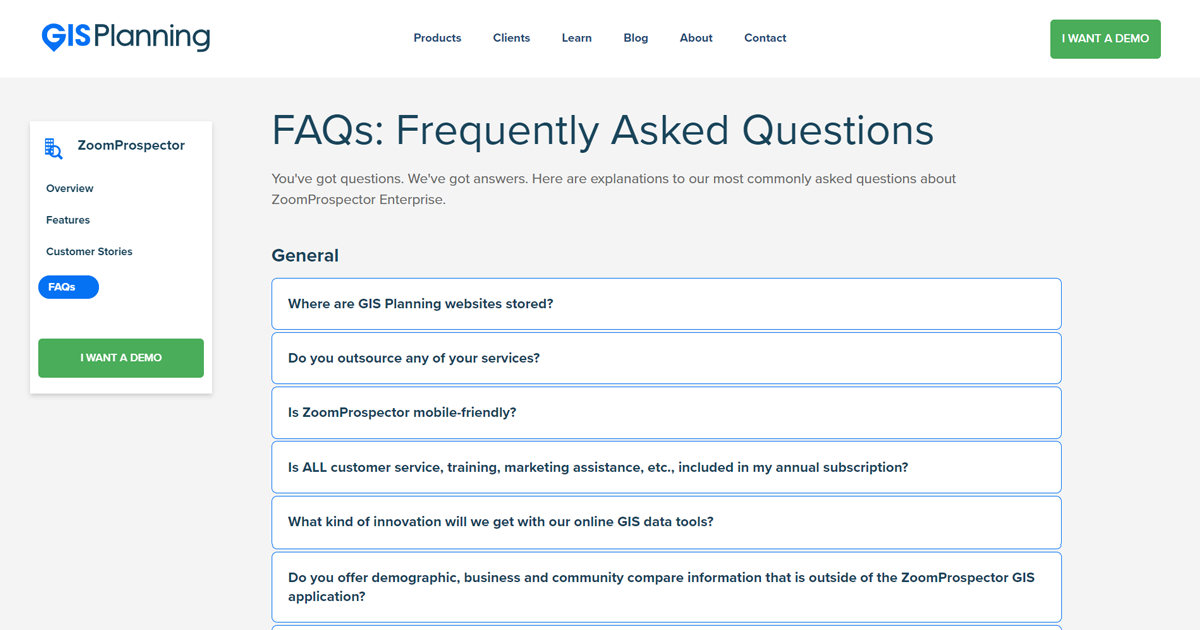 ZoomProspector FAQ: GIS data tools economic development