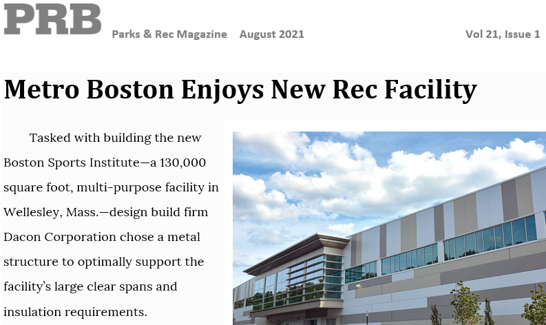Insight | Metro Boston Enjoys New Rec Facility | Dacon Corporation