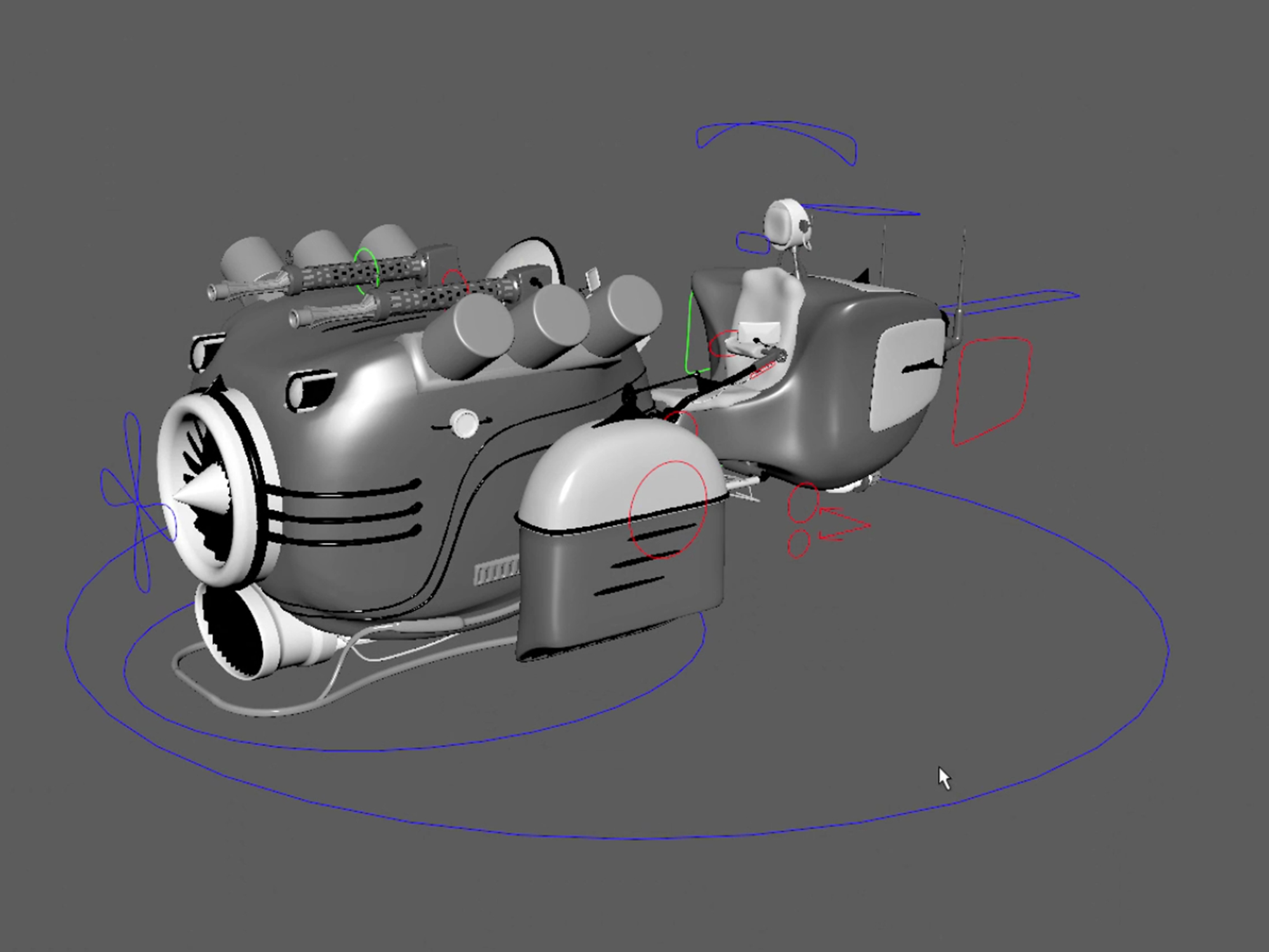 MonkeyBum Animation - Steampunk Hover Bike (Control Demo)
