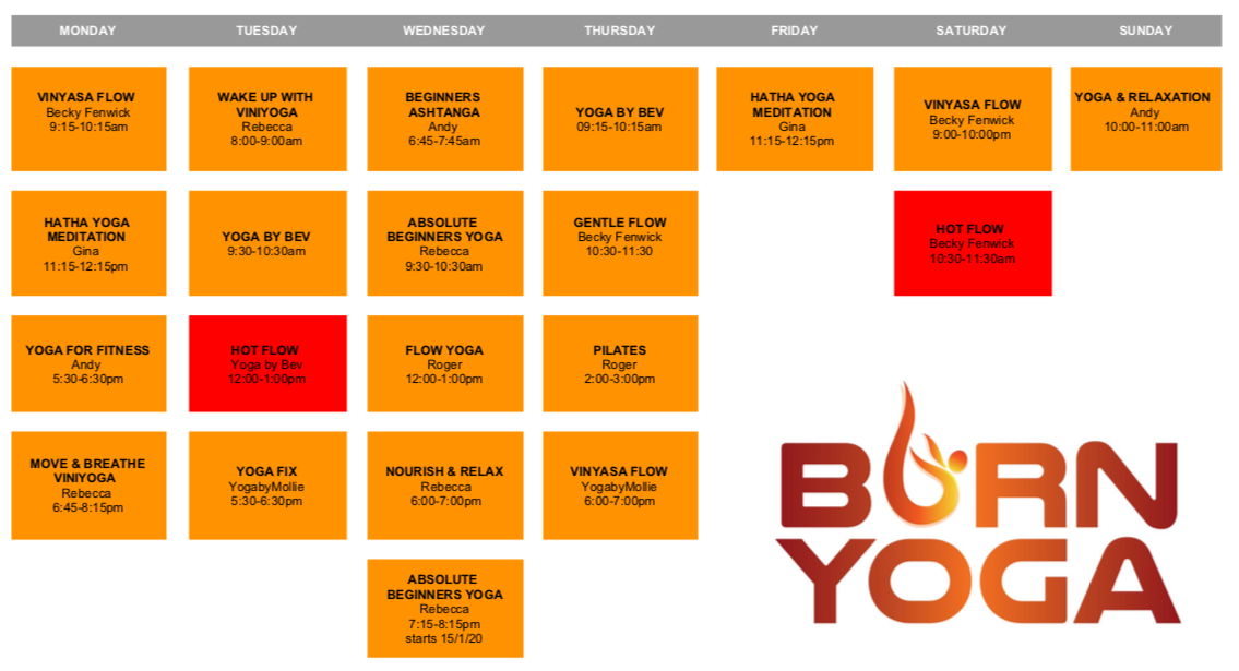 YOGA Classes and Timetables