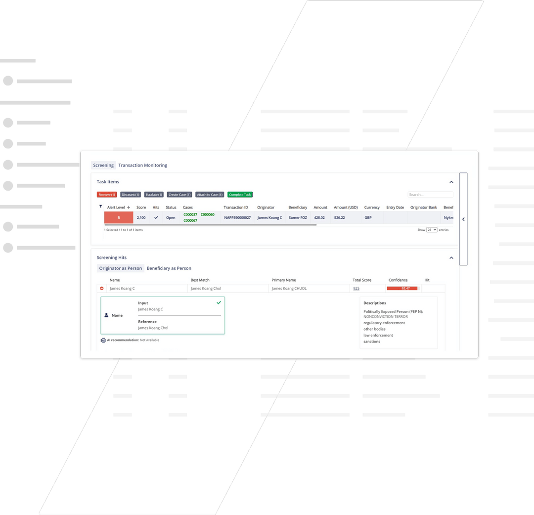 Transaction Screening | AML Screening Solutions | Napier