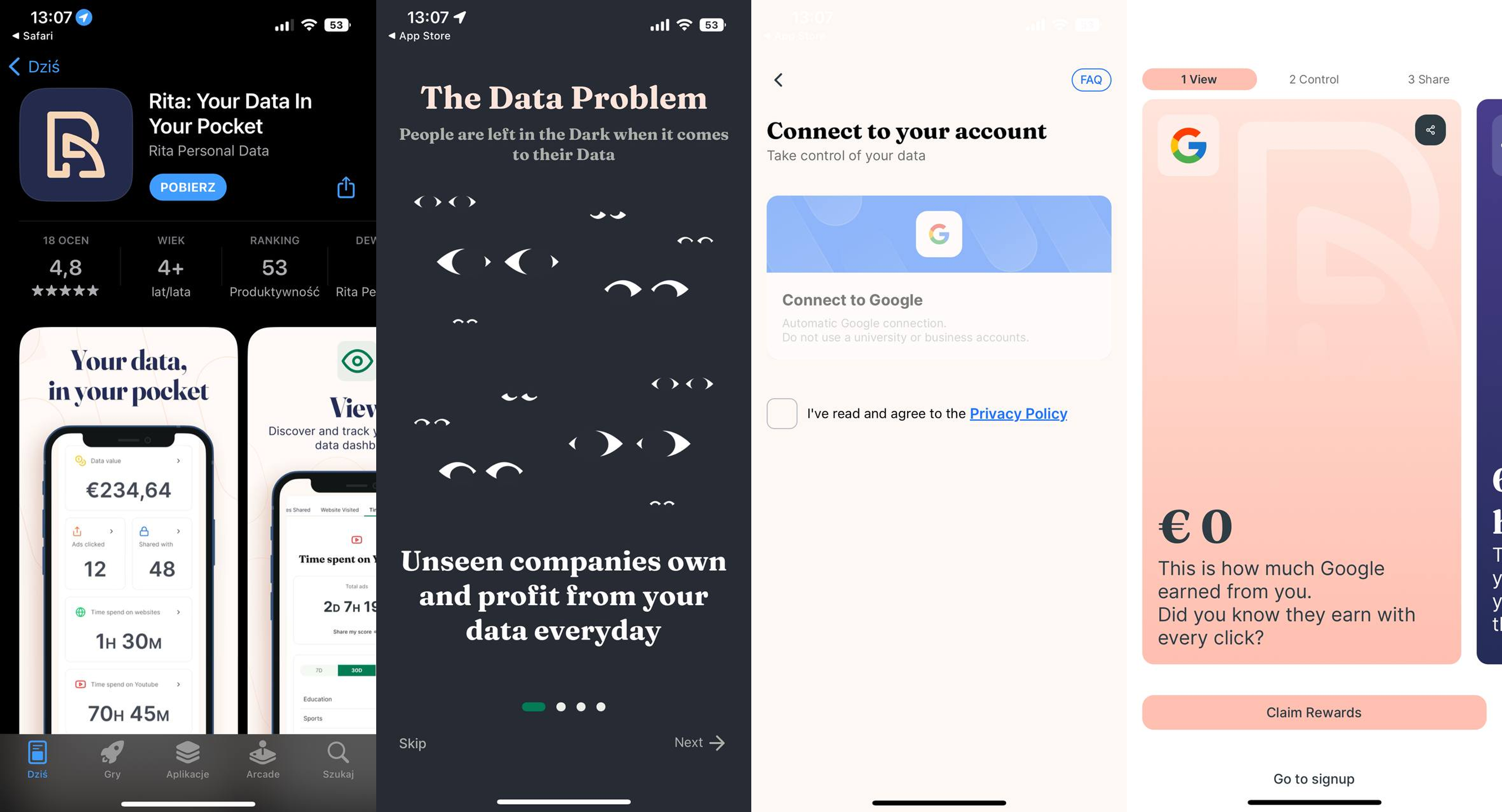 RITA - Odbierz bonus 5€ za rejestrację i 0.5€ za każde polecenie, bez weryfikacji! - dealhub.pl