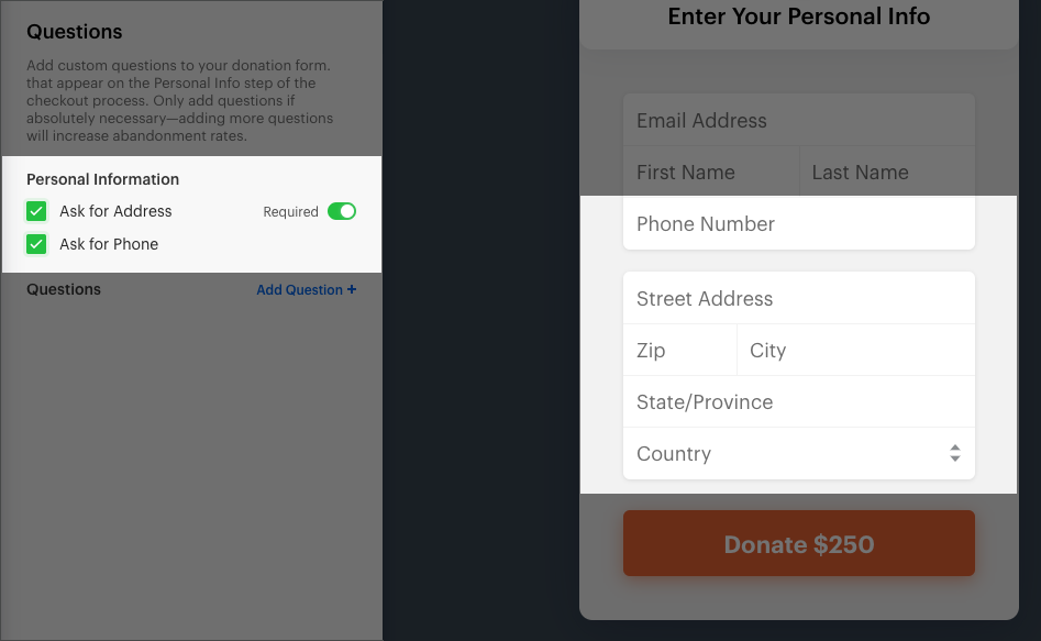 Donation Form Questions - GiveForms
