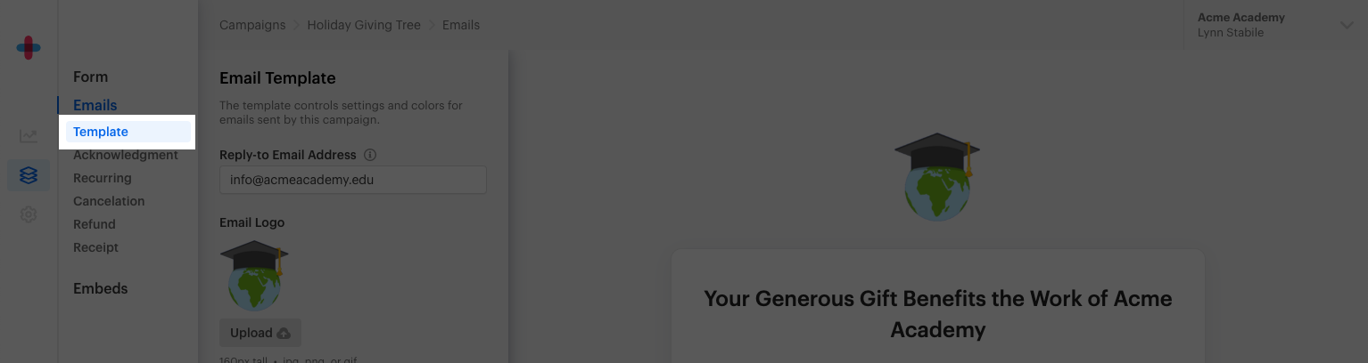 Campaign Email Template - GiveForms