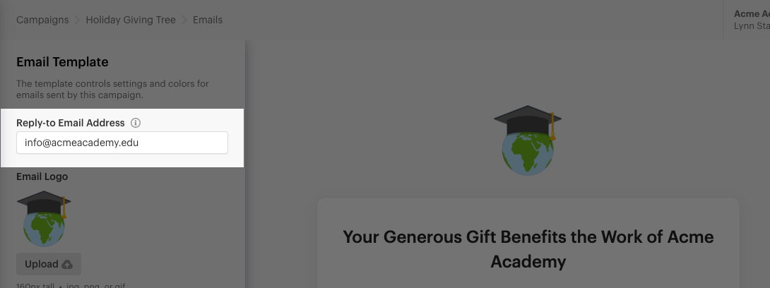 Campaign Email Template - GiveForms