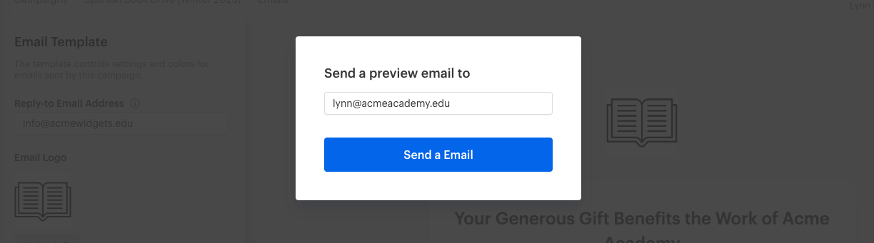 Acknowledgment Email for One-Time Donations - GiveForms