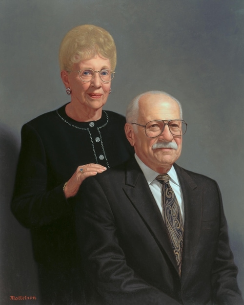 Oil Portrait Art of Grandparents