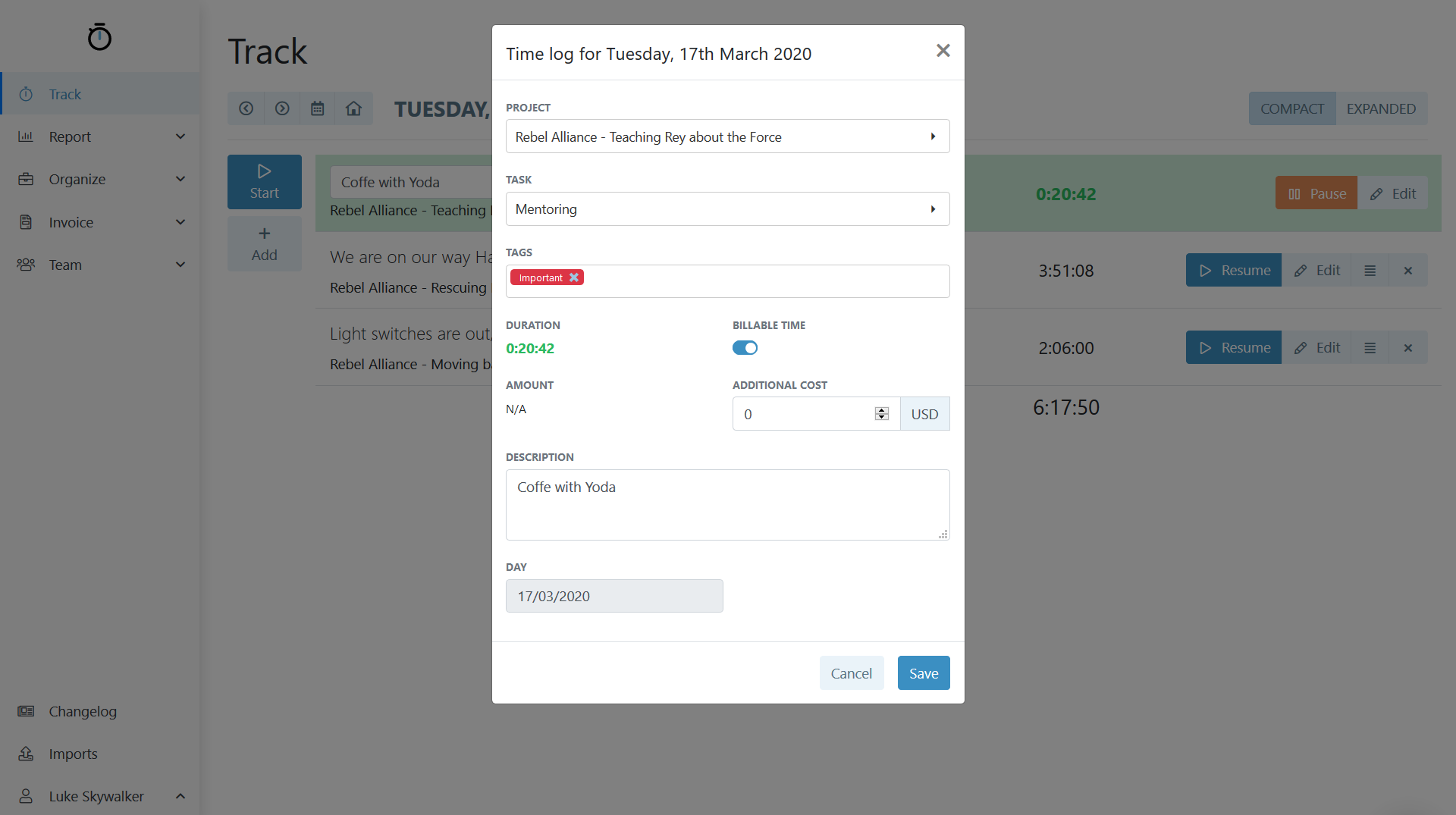 Time Tracking - My Hours