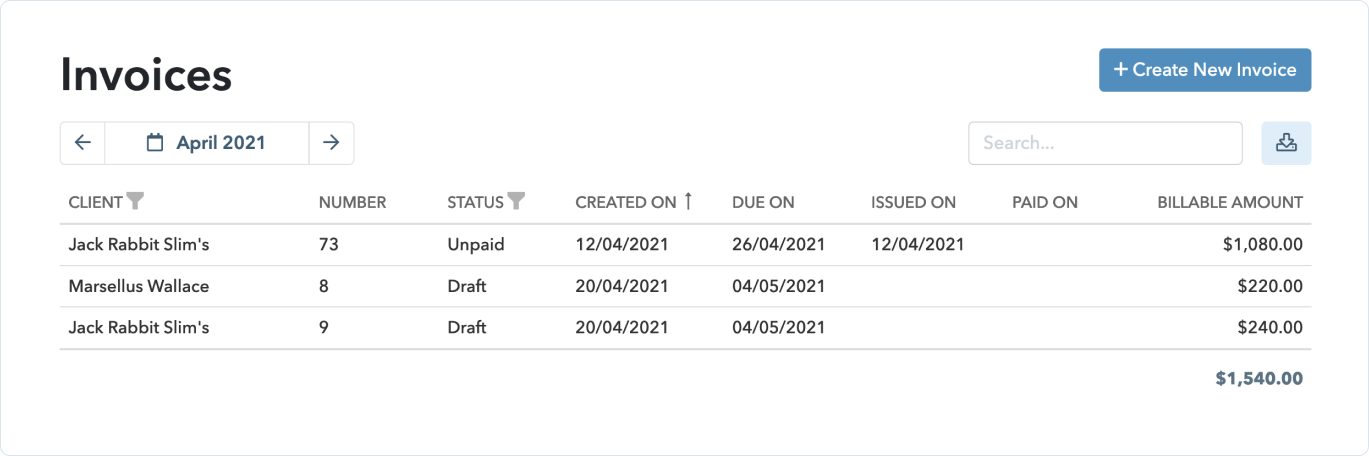 Project billing | My Hours