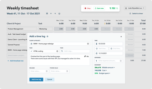 How My Hours works and keeps your work organized | My Hours