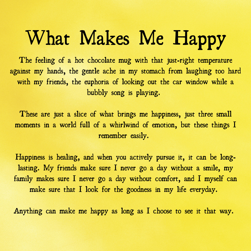 Million Little Voices | What Makes Me Happy