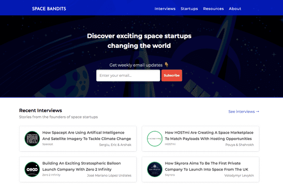 Space Bandits - Discover space startups and get involved | Space Bandits