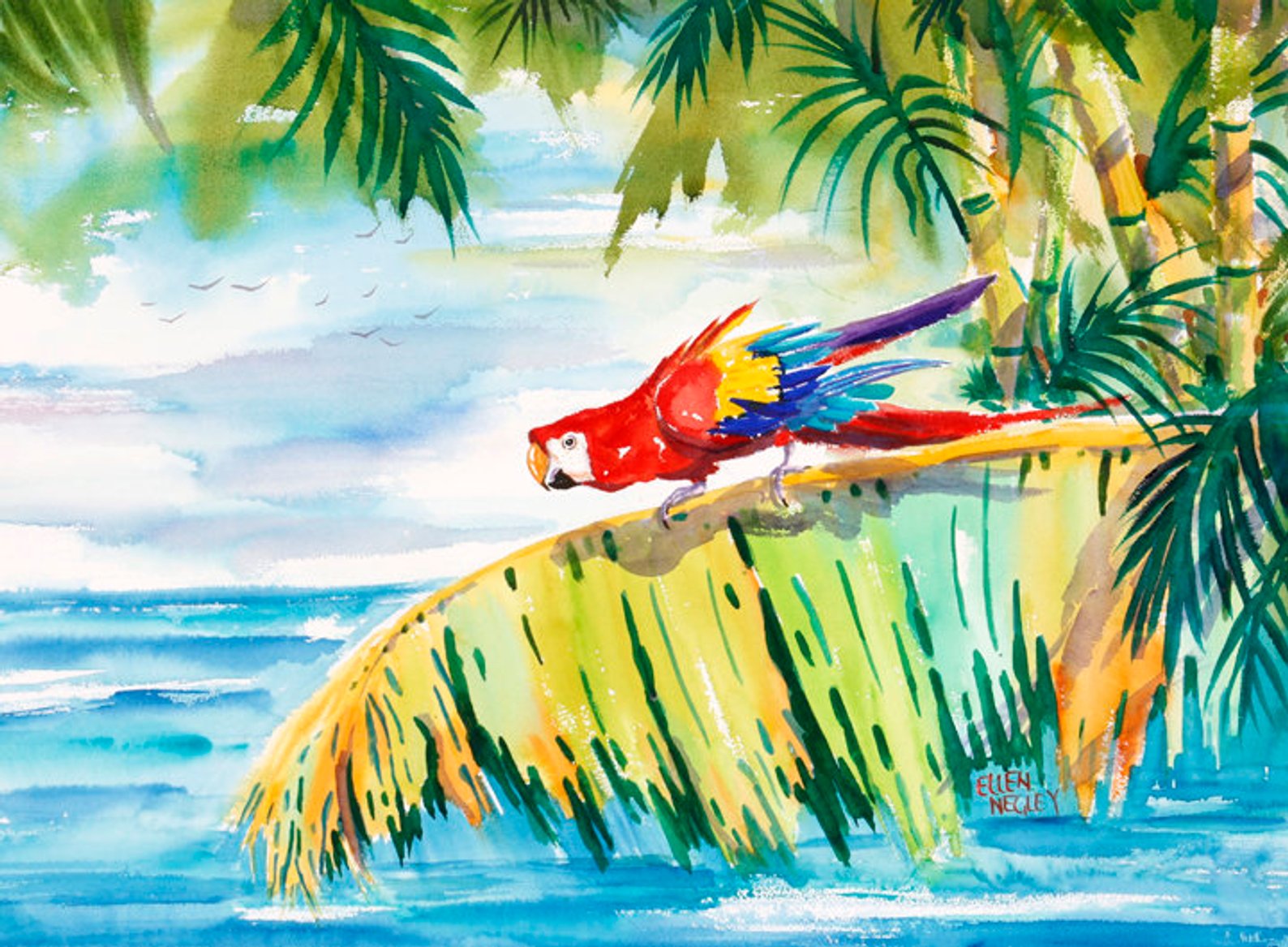 Tropical Parrot | Ellen Negley Watercolors