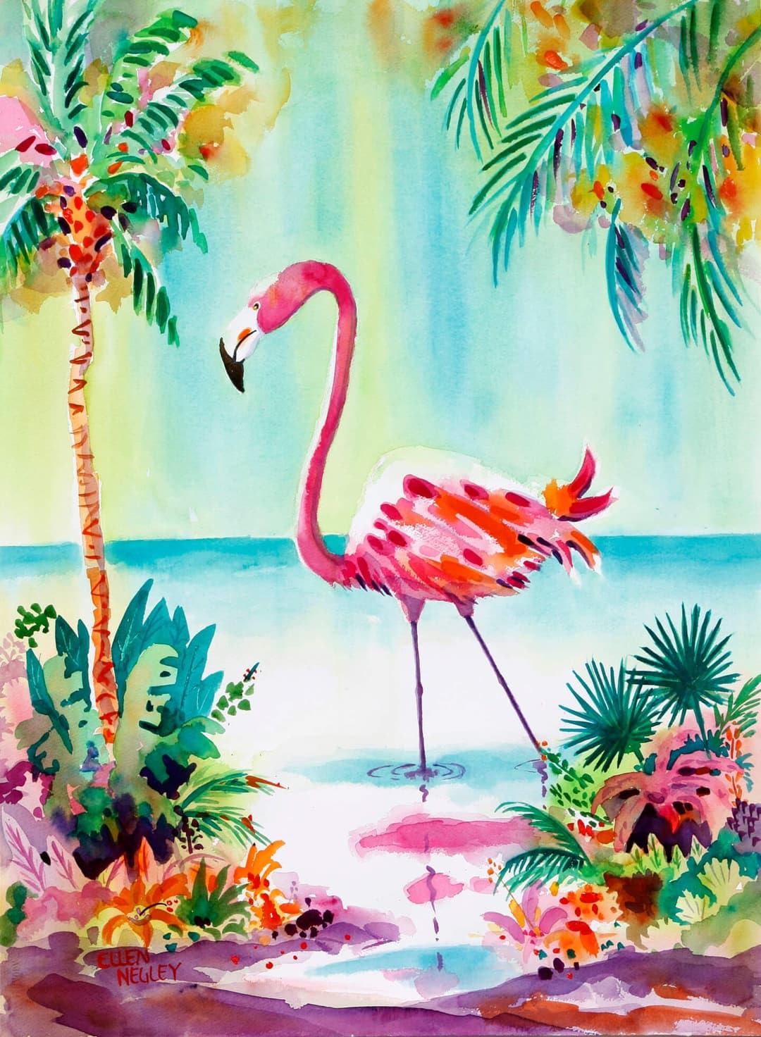 Flamingo Lagoon | Ellen Negley Watercolors