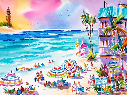 Sea You at the Beach IV | Ellen Negley Watercolors