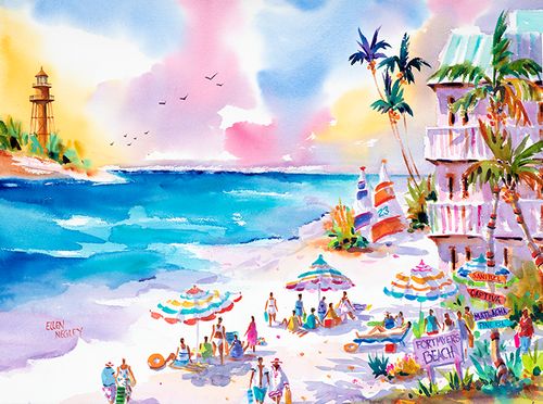 Sea You at the Beach I | Ellen Negley Watercolors