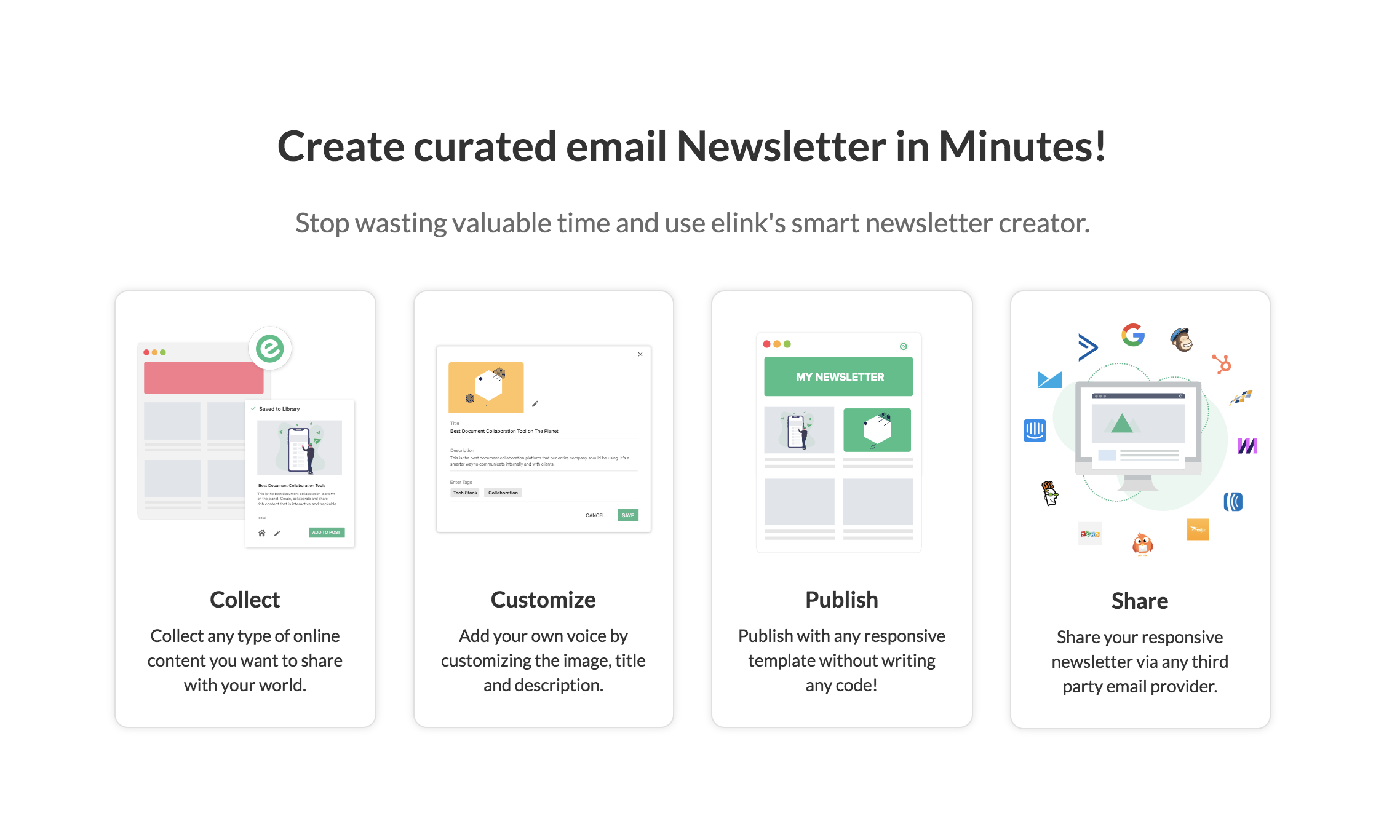 Fastest Way to Create Beautiful Email Newsletters - Elink.io