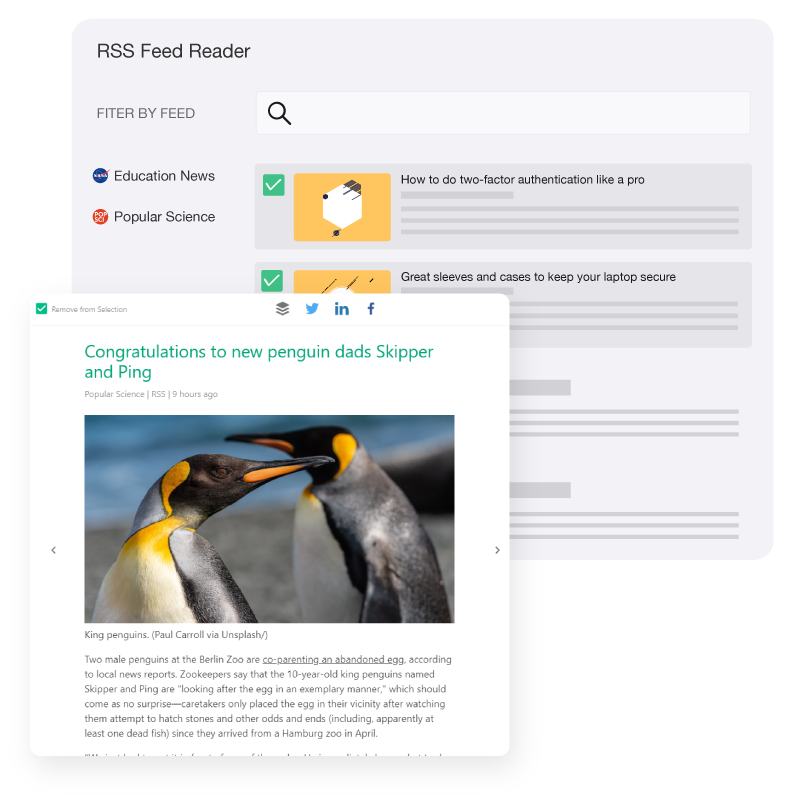 RSS Feed Reader to Create Newsfeeds - Elink.io