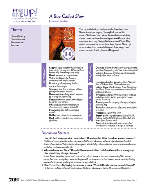 Teacher Resources | Never Give Up Lessons