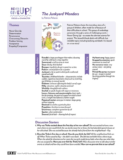 Teacher Resources | Never Give Up Lessons