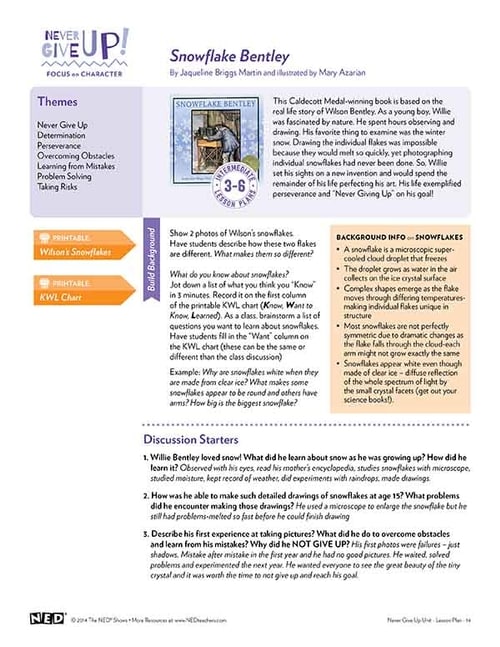 Teacher Resources | Never Give Up Lessons