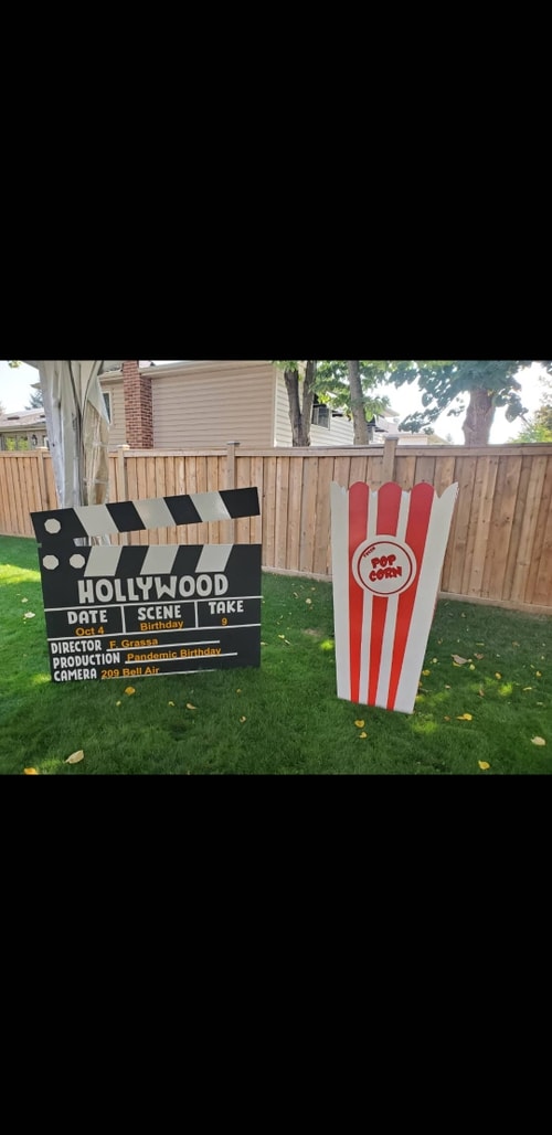 Movie Action Sign Prop - Movie Night Theme