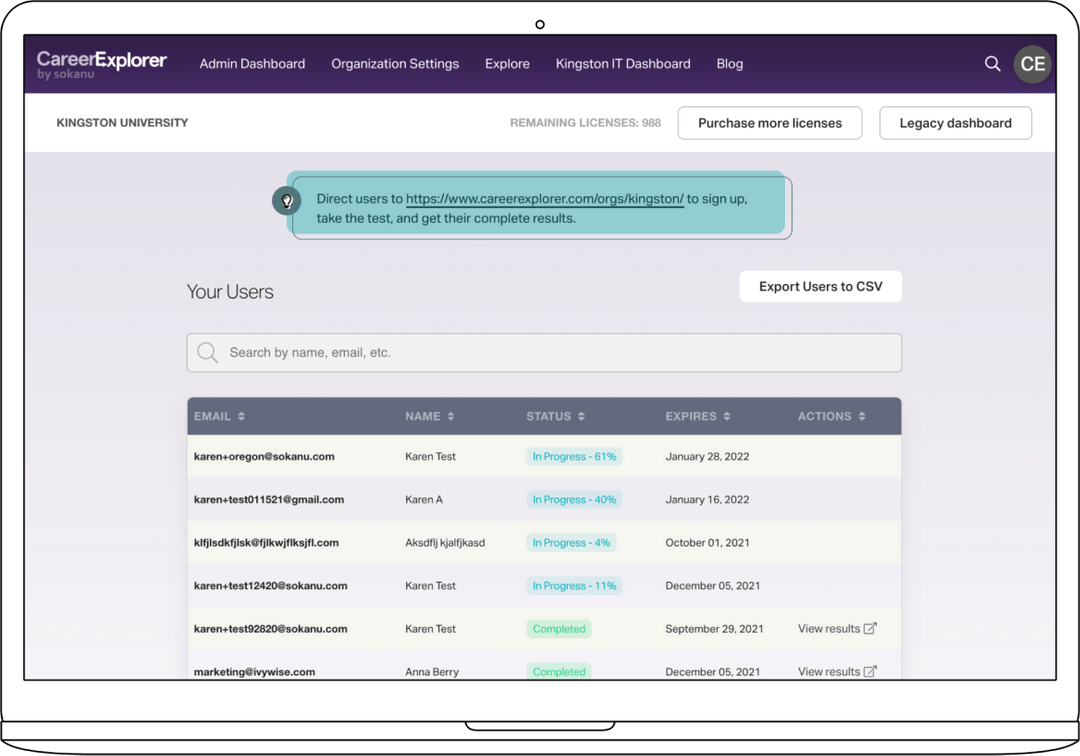 CareerExplorer for Organizations