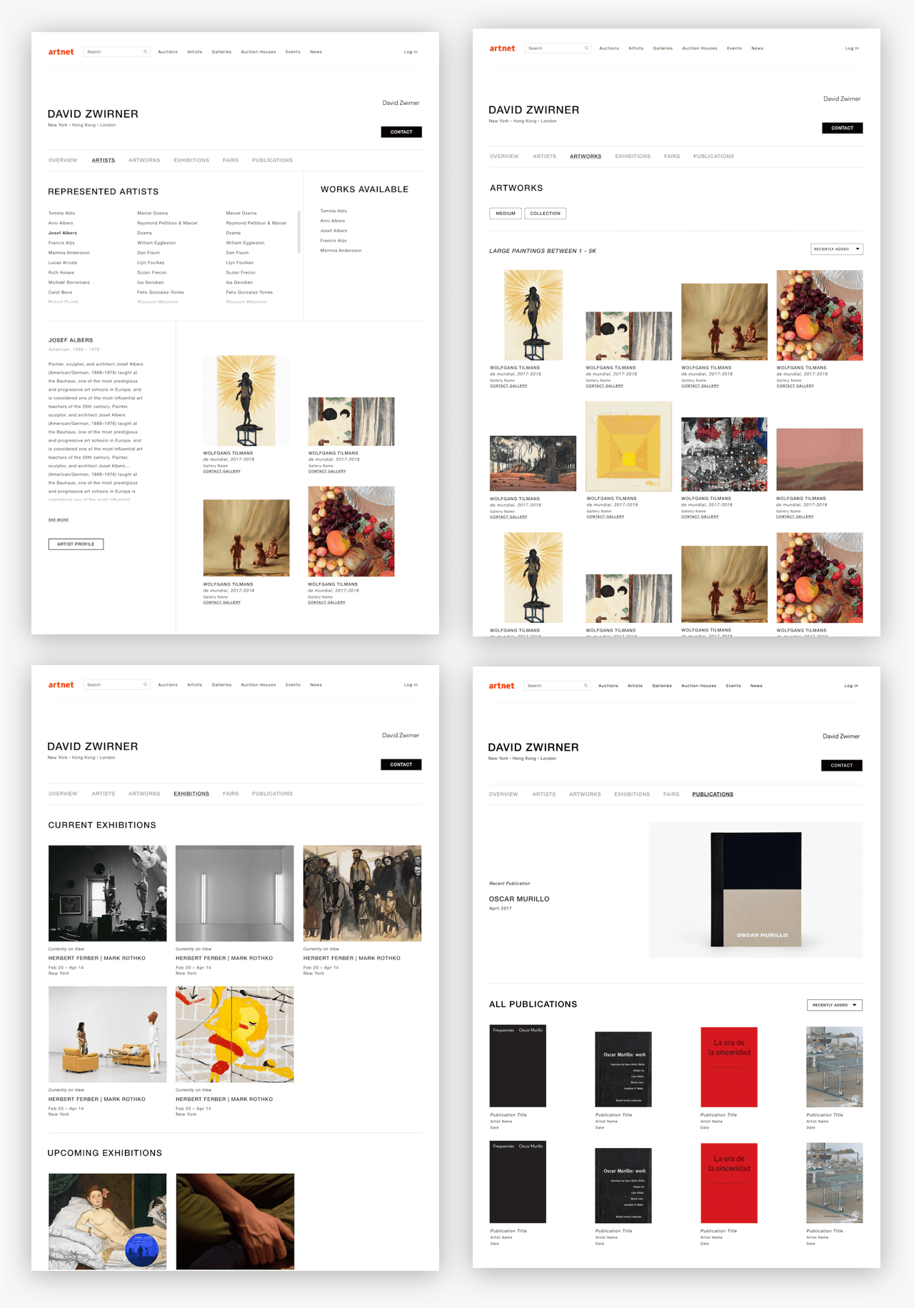 Select Work | Gallery Profile Pages