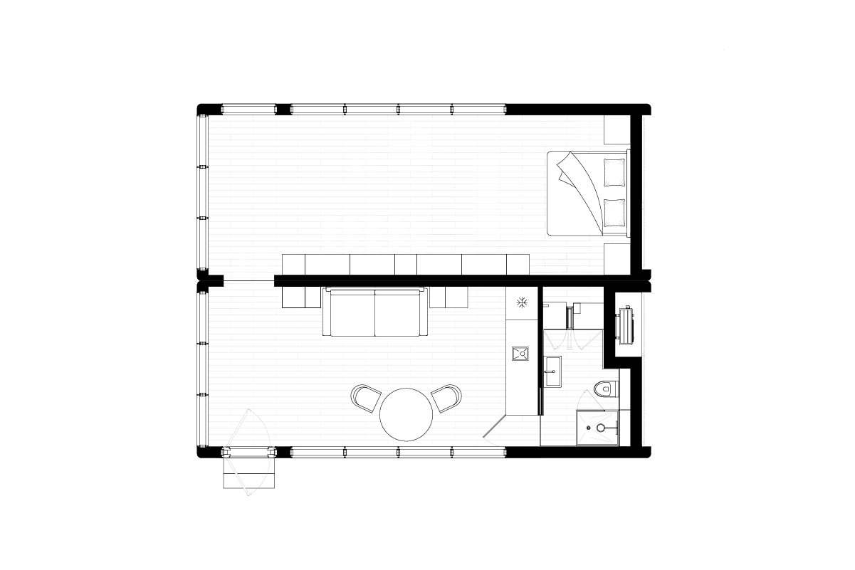 Haus mTwo | 800 sf | 2 Bedroom, 1 Bathroom, Kichen