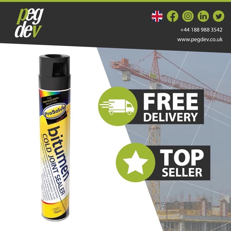 PROSOLVE BITUMEN COLD JOINT SEALER SPRAY 750ML Roof Adhesive Tarmac ...