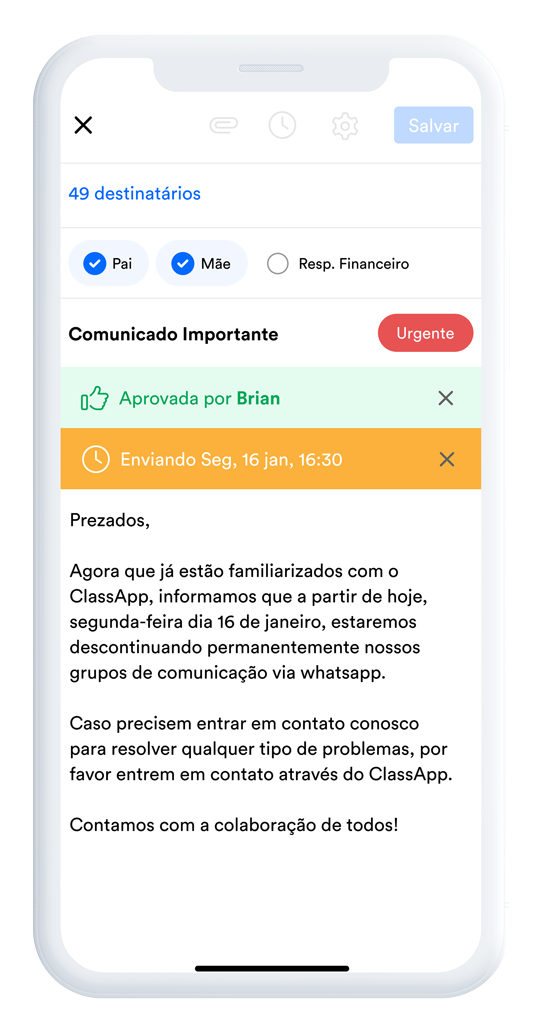 ClassApp - Funcionalidades