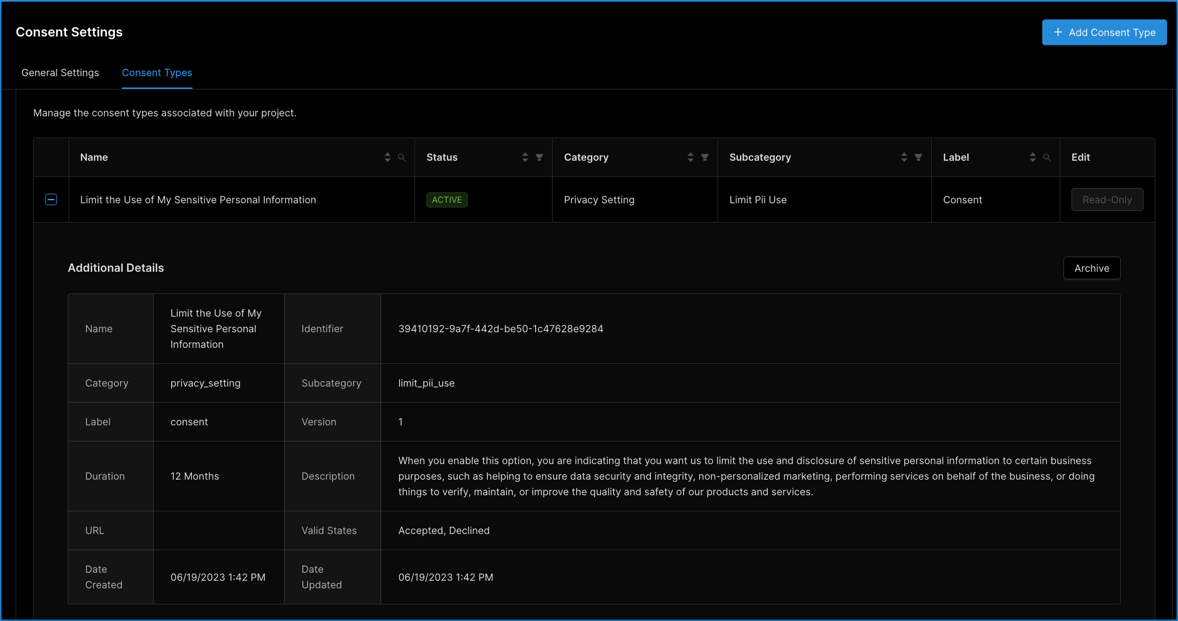 Consent Types Overview | Concord
