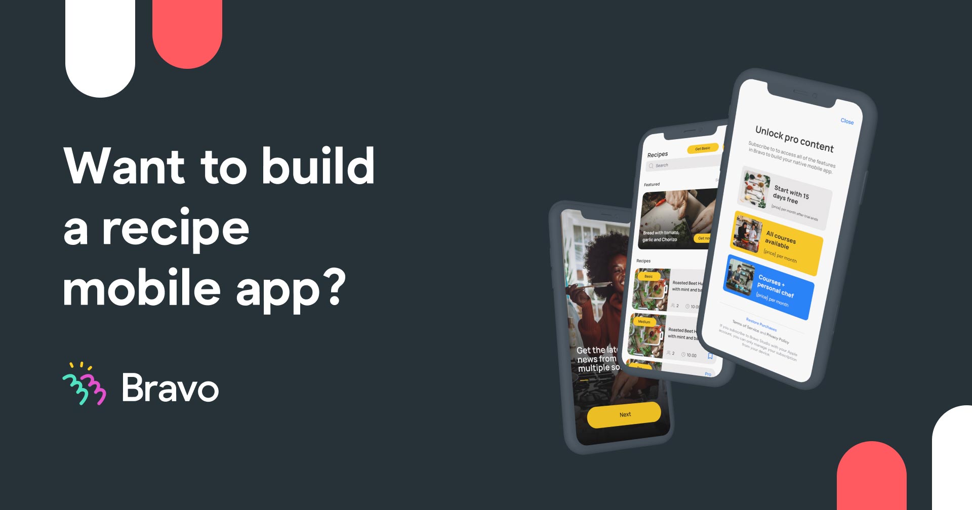 A custom recipe app | Bravo Studio