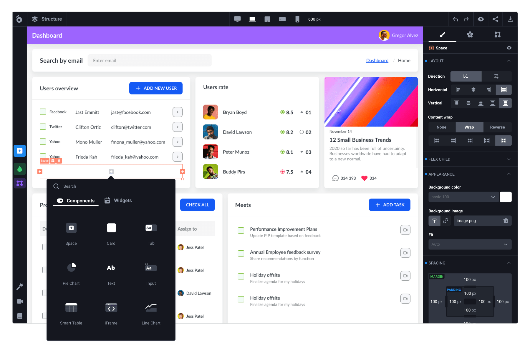 Build your web app UI visually in a few days