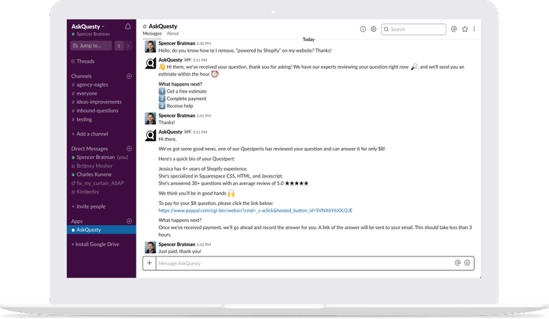 Download our Slack Application