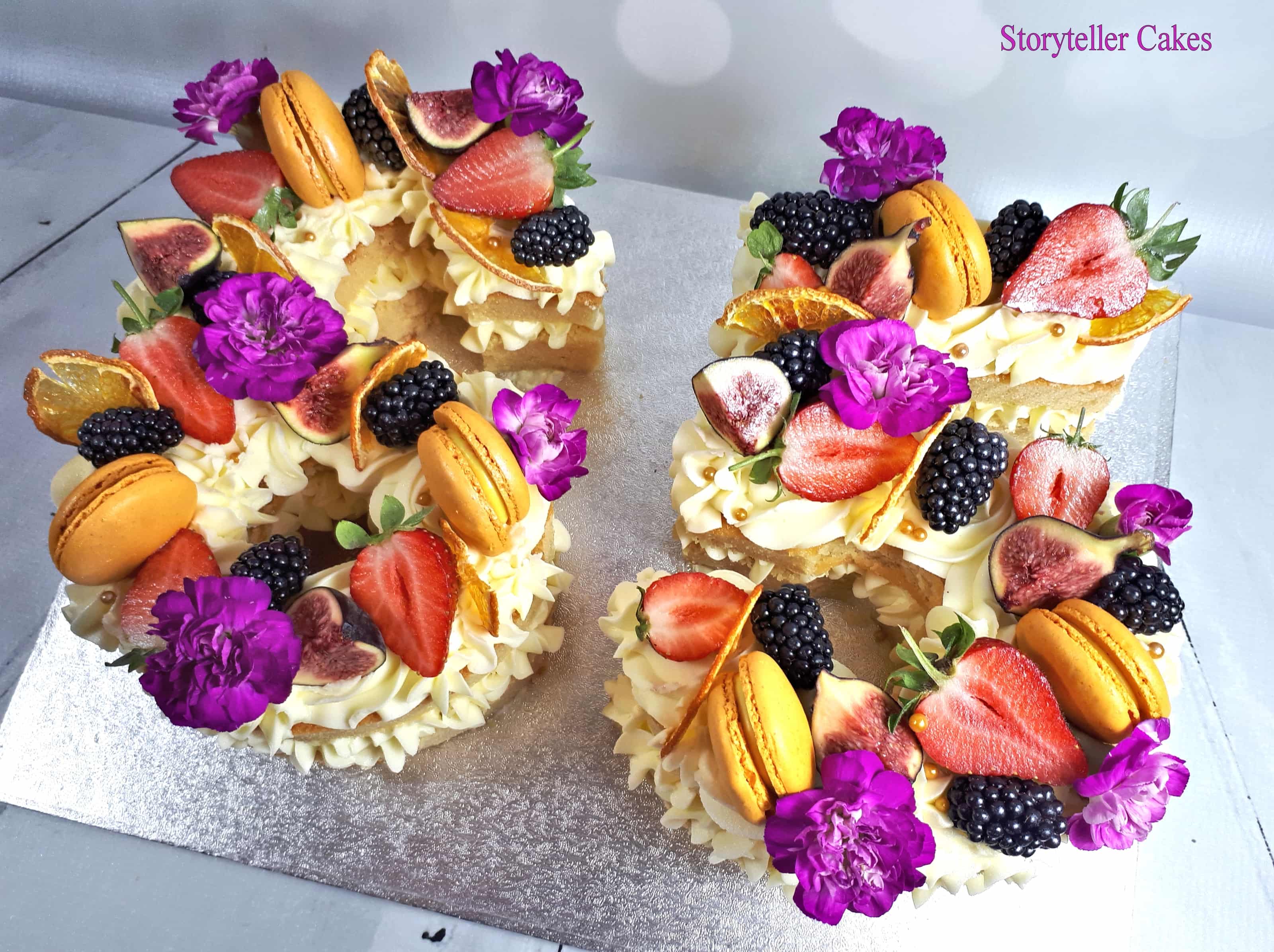 naked number cake 65th birthday cake