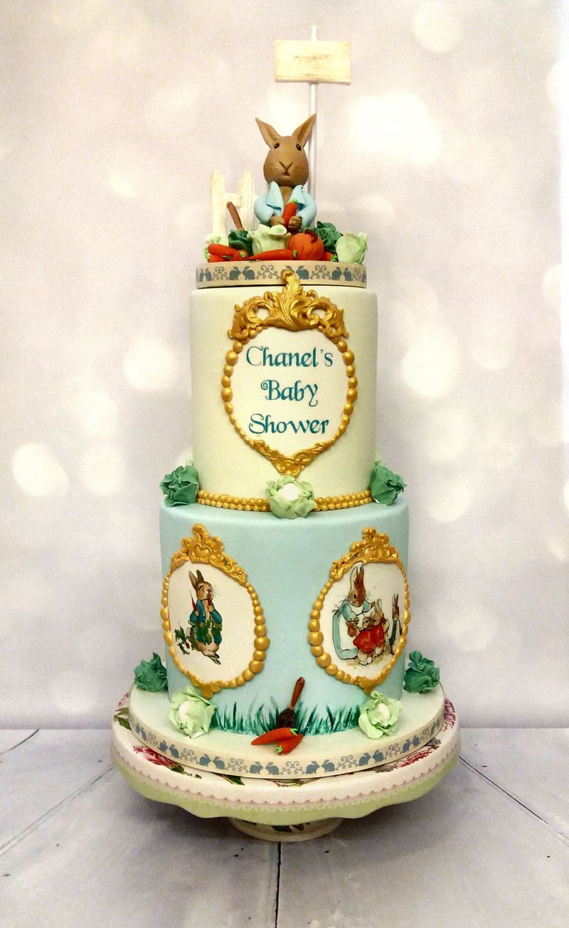 peter rabbit baby shower cake