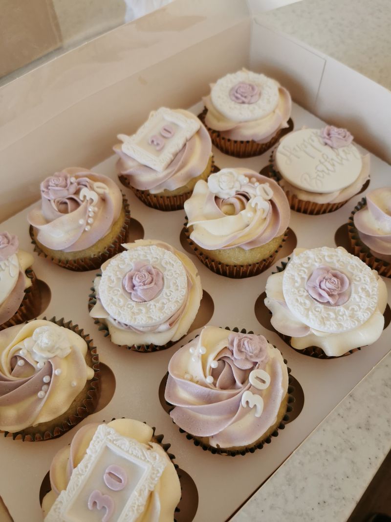 Violet Birthday Cupcakes