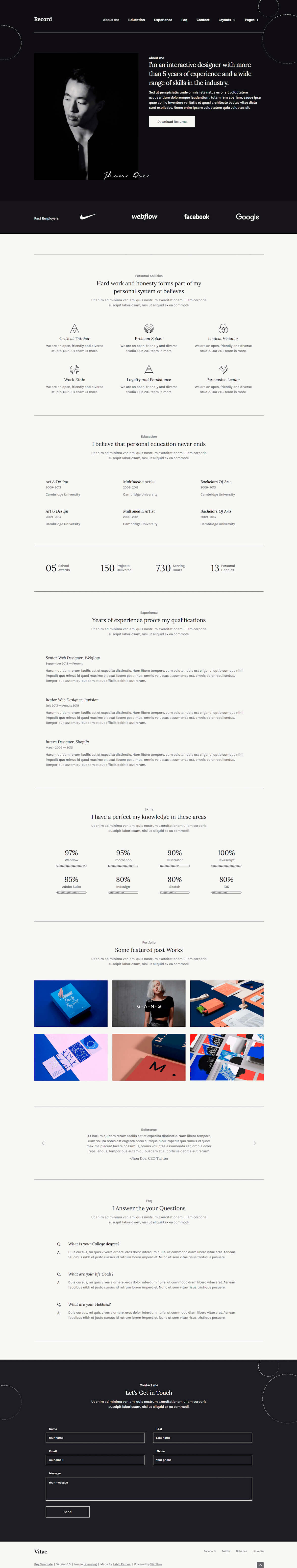 Record - Webflow HTML Website Template