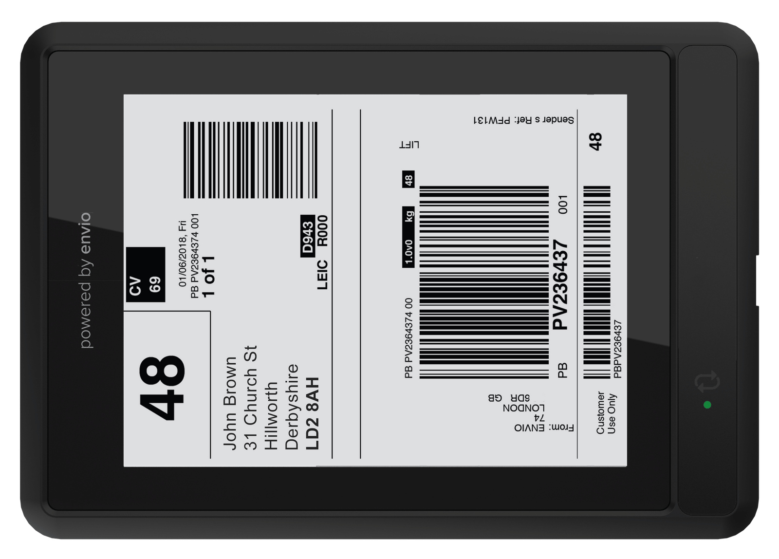 Digital Shipping Label from Envio