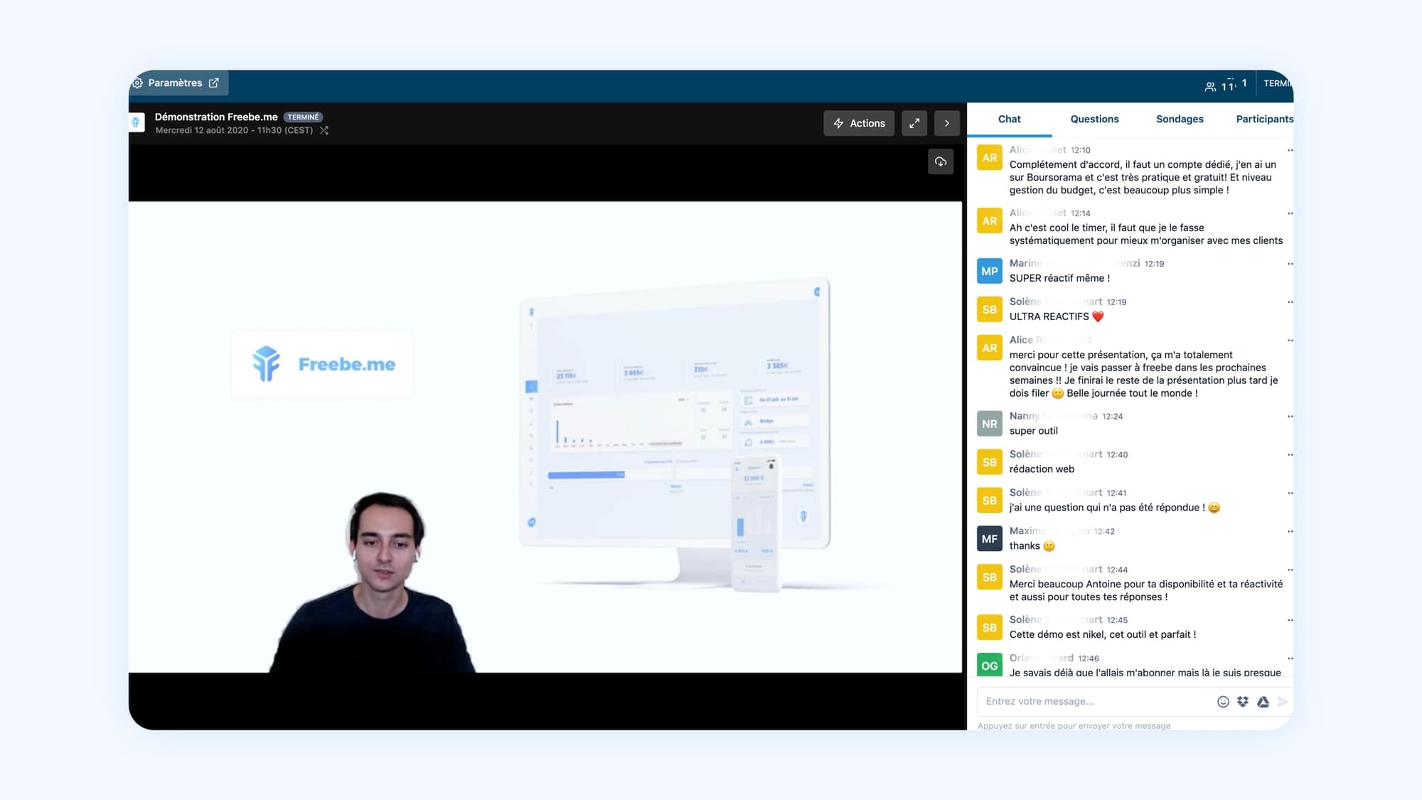 Découvre Freebe.me en demo live toutes les semaines