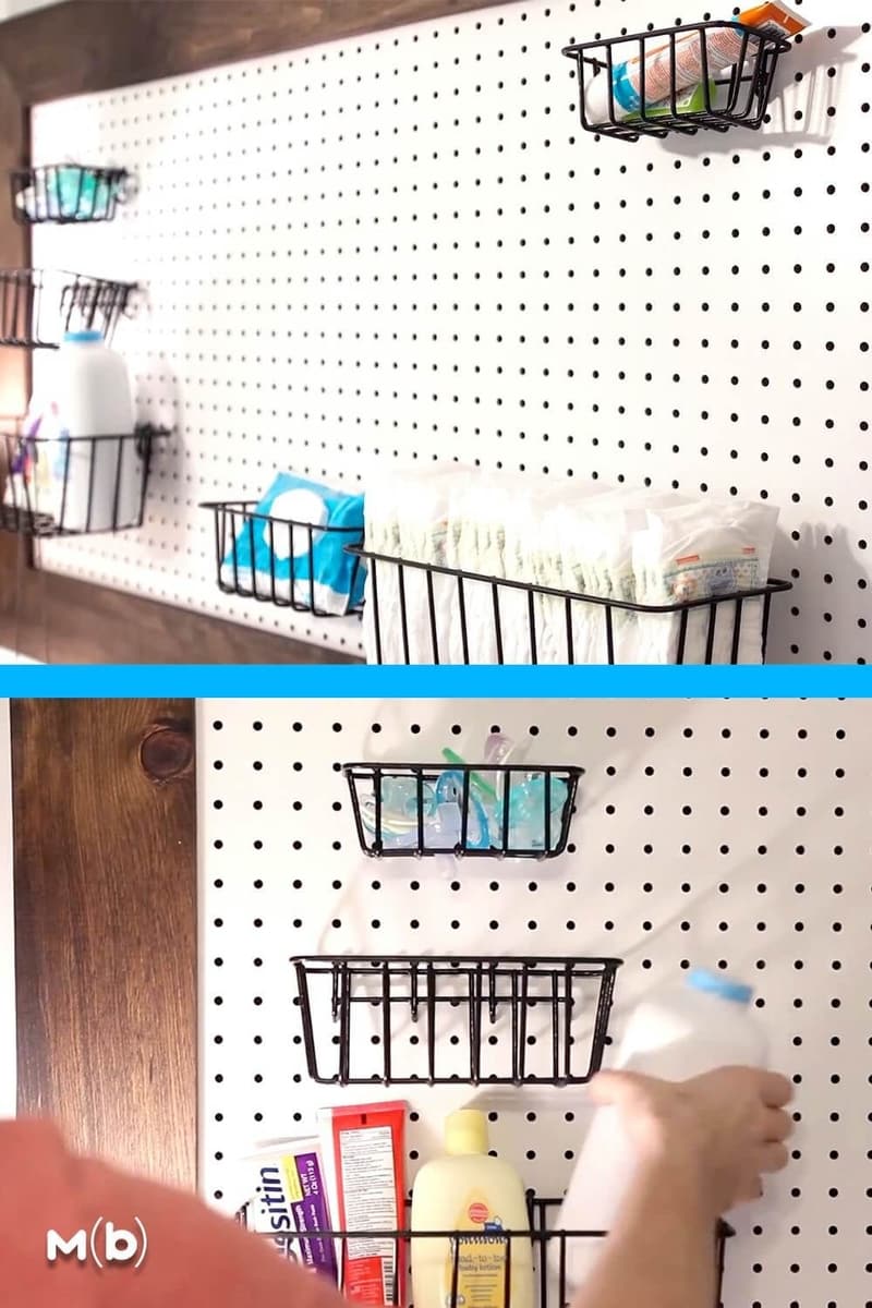 DIY Pegboard Organizer for a Nursery (or any room!)