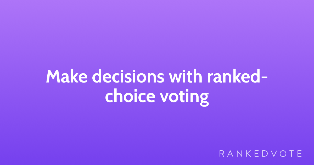 RankedVote: Online Ranked-Choice Voting Polls