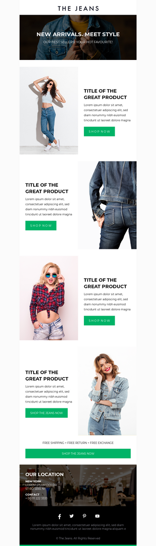 The Jeans Email Template | Fashion Templates | Unlayer